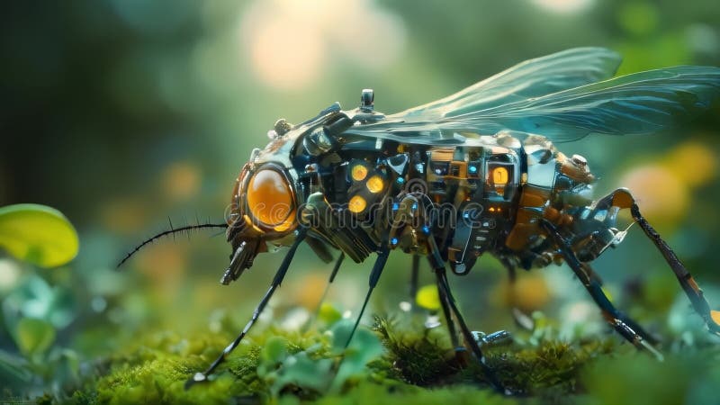 Mechanical Insect: Futuristic Nature Stock Video - Video of forest ...