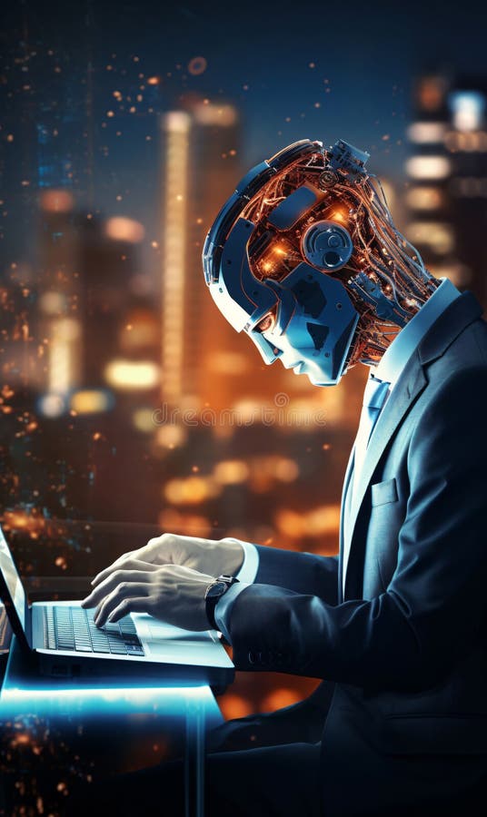 Robotic Intelligence of the Future. Artificial Intelligence Concept of ...