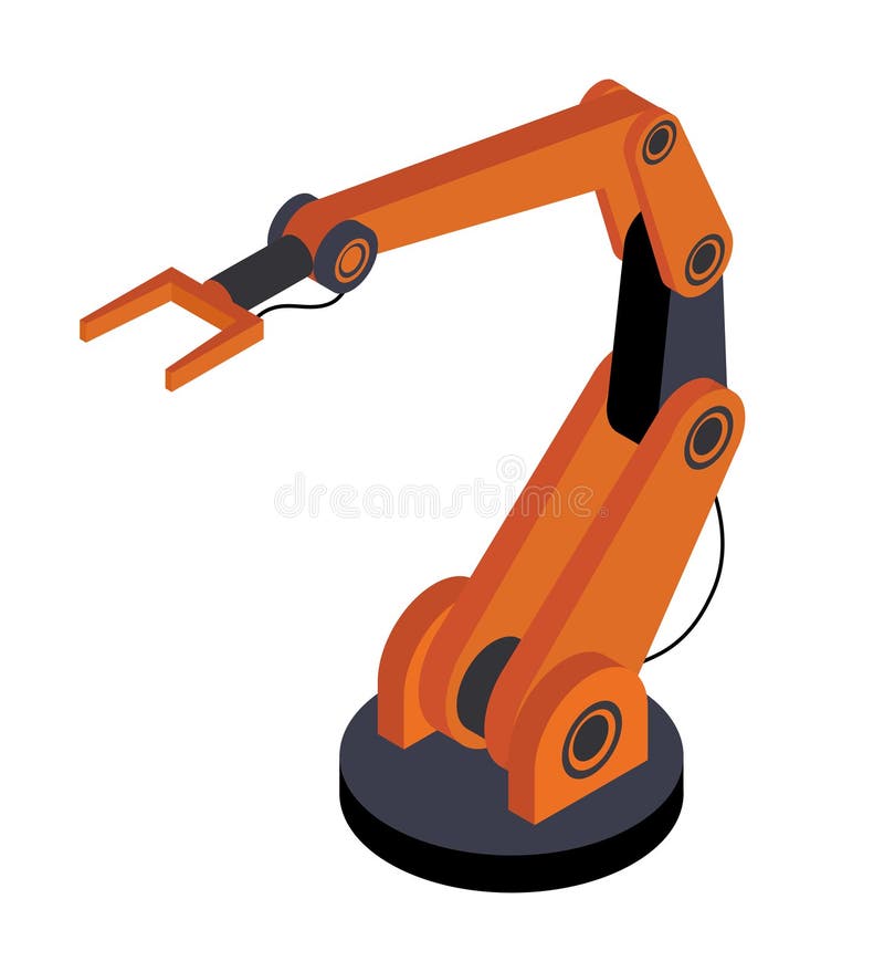 Robotic Isometric Manipulator Stock Vector - Illustration of social ...