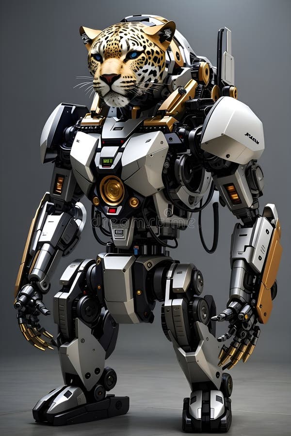 Robotic Jaguar Animal Fiction Illustration Design by AI Model Generated ...