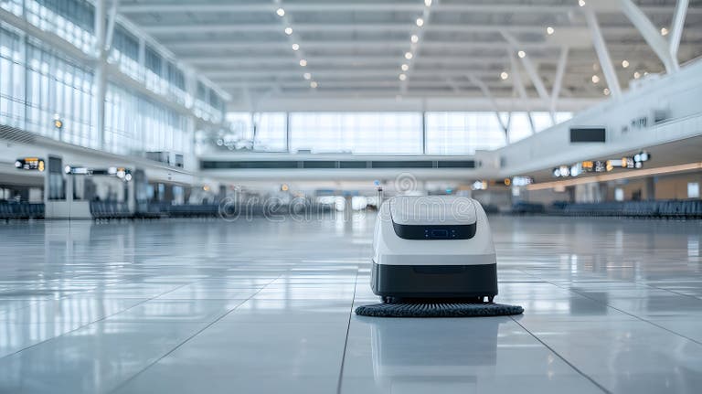 Robotic Janitor Cleaning Airport Floor Efficiently with Mopping ...