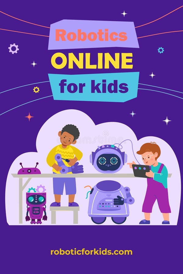 Robotic for Kids Poster in Flat Design Stock Illustration ...
