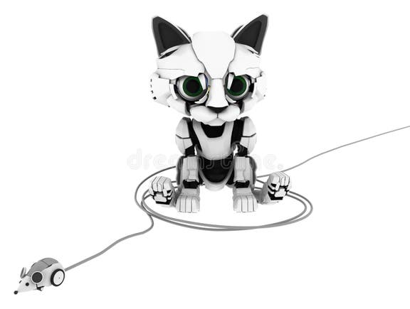 Robotic Kitten, Mouse Wired Stock Illustration - Illustration of vermin ...