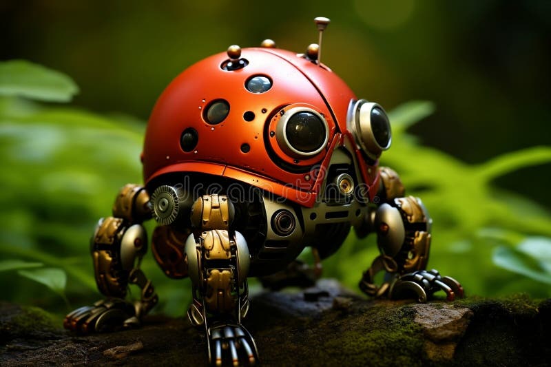 Robotic Ladybug: a Tiny Wonder in Nature. Generative by Ai Stock ...