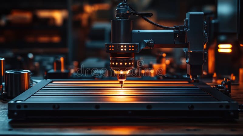 Robotic Laser Engraving Machine Operating in Advanced Manufacturing ...