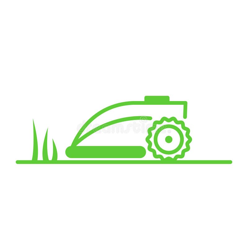 Robotic Lawn Mower Icon. Isolated on White Stock Illustration ...