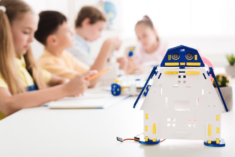 Robotic Lesson. Diy Robot at Stem Class Stock Photo - Image of female ...