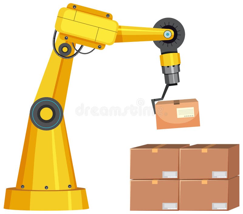 A Robotic Machine Using in Factory Stock Vector - Illustration of ...