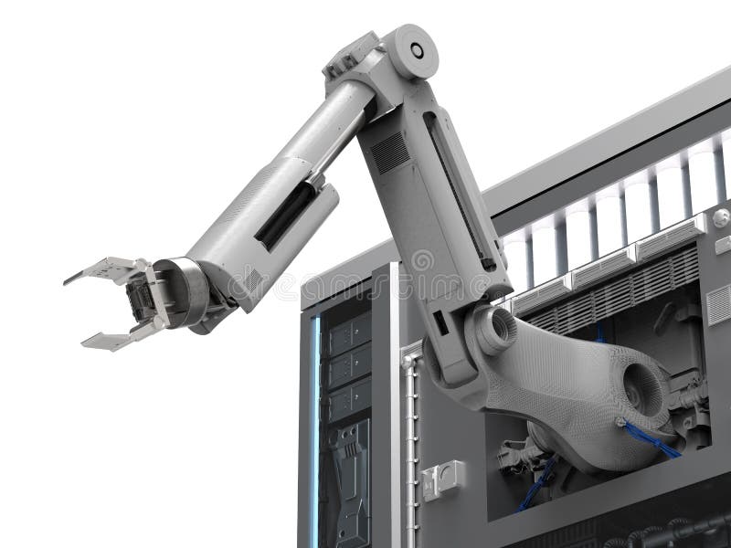 Robotic Machine on White Background Stock Illustration - Illustration ...