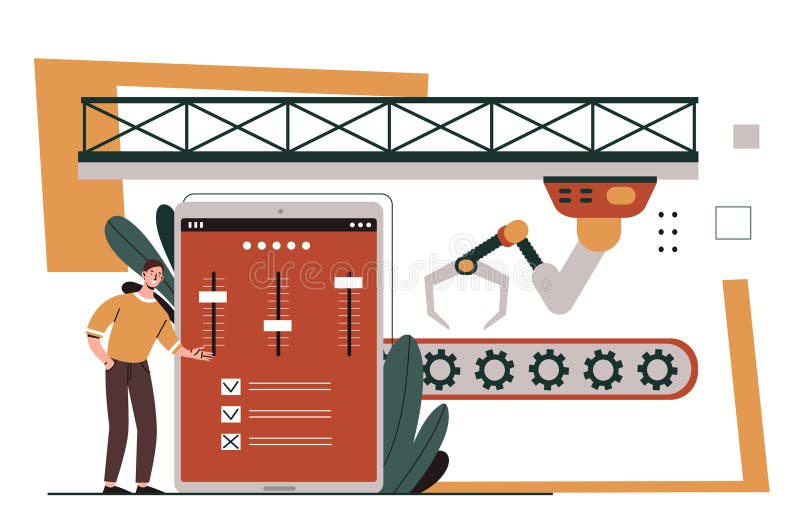 Robotic Machines Vector Concept Stock Vector - Illustration of testing ...