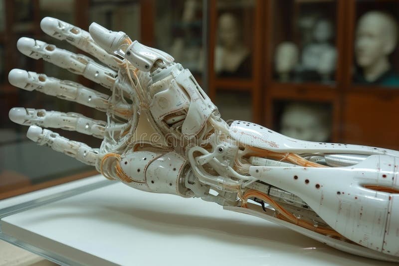 A Robotic Mechanical Arm of a Cyborg. a Cybernetic Organism with ...