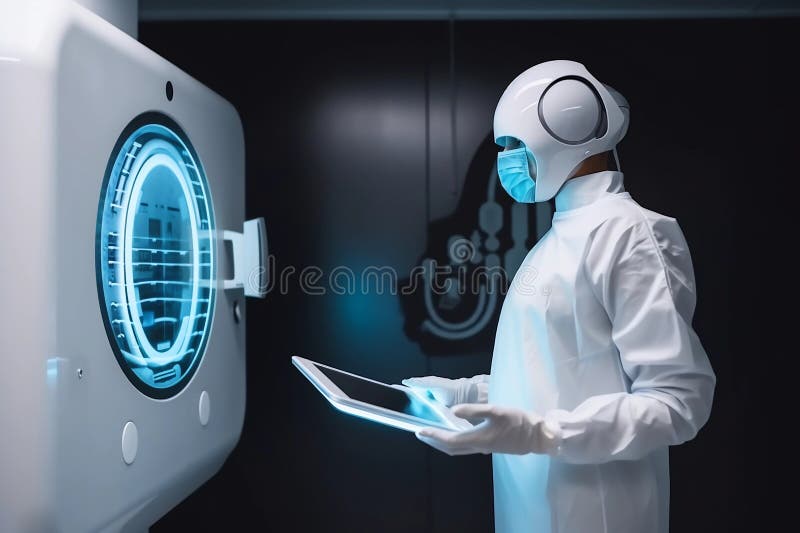 Robotic Medical Assistant: Android in a Mask with a Tablet. AI ...