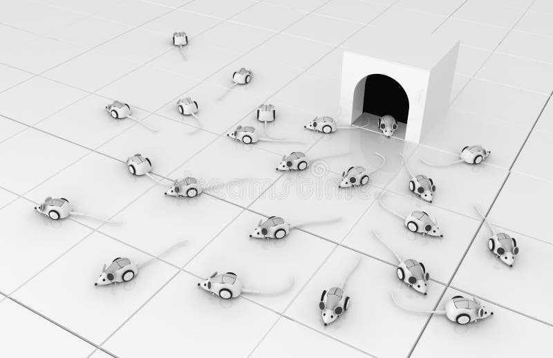 Robotic Mice Released stock illustration. Illustration of animal ...
