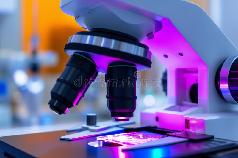 Robotic Microscope Analyzing a Tissue Sample Slide Stock Photo - Image ...