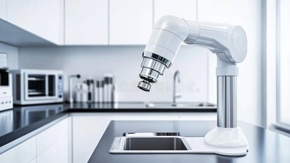 Robotic Microscope in Modern Lab Kitchen Stock Photo - Image of ...