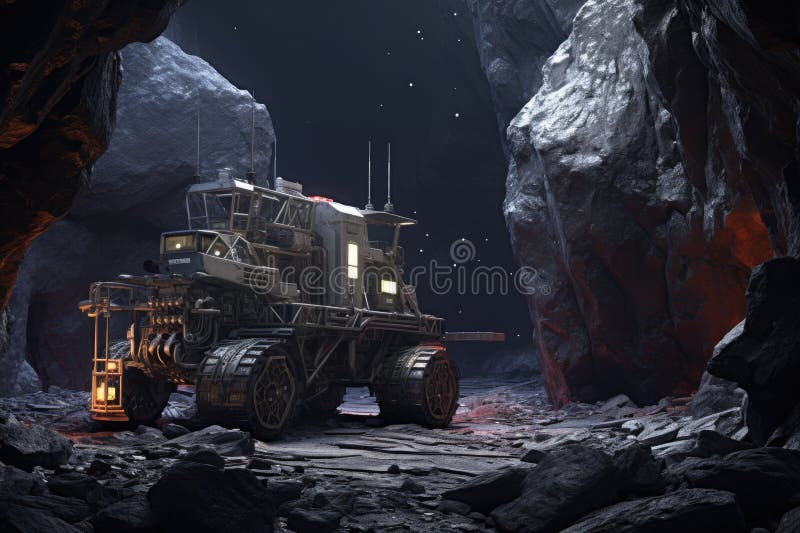 Asteroid Mining Equipment stock illustration. Illustration of mars ...