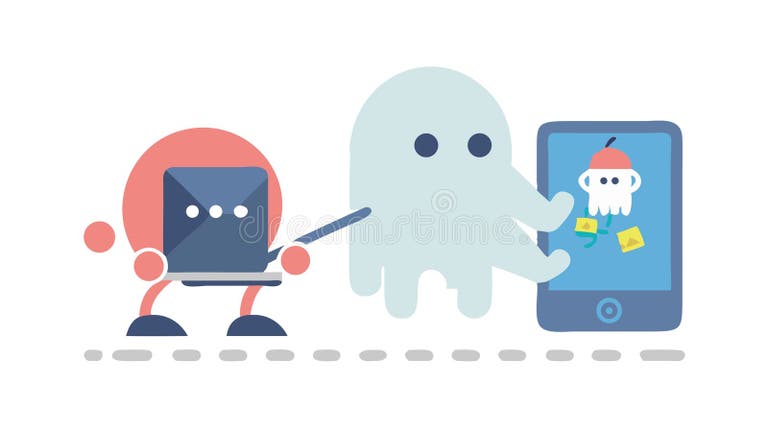 Robotic Mobile Assistant. AI Integration with Devices, Vector Design ...