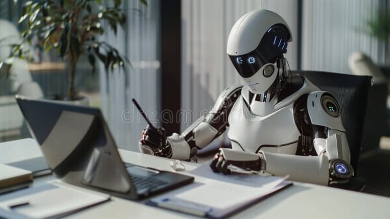 Robotic Office Assistant stock illustration. Illustration of robotics ...