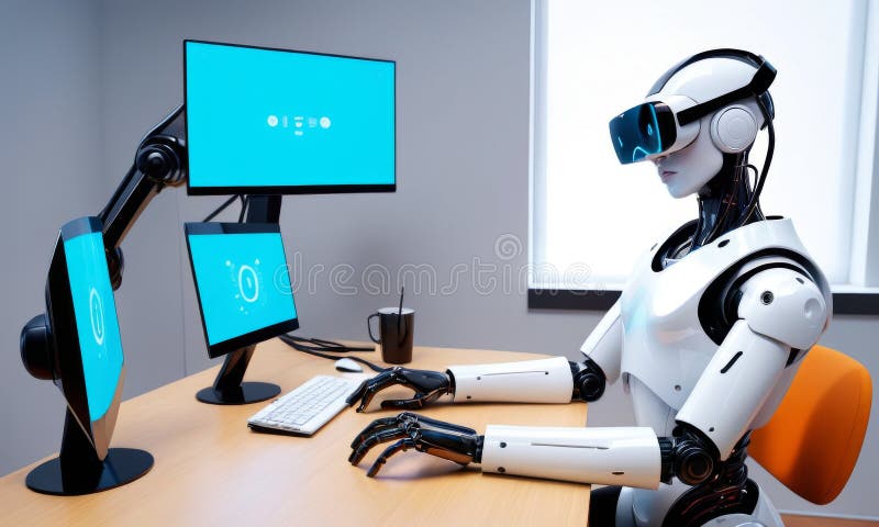 Robotic Office Assistant stock image. Image of futuristic - 313354153