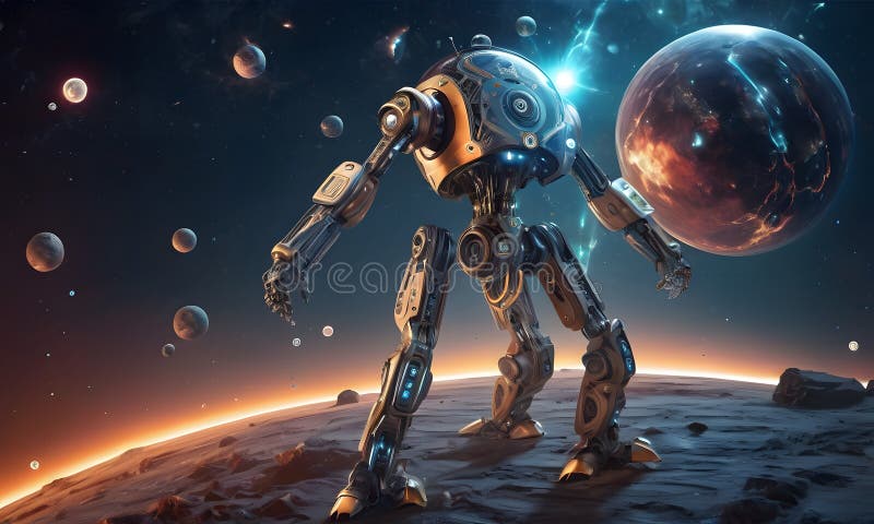 Robotic Overlord Governing the Universe AI Generated Stock Photo ...