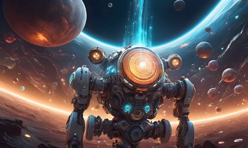 Robotic Overlord Governing the Universe AI Generated Stock Photo ...