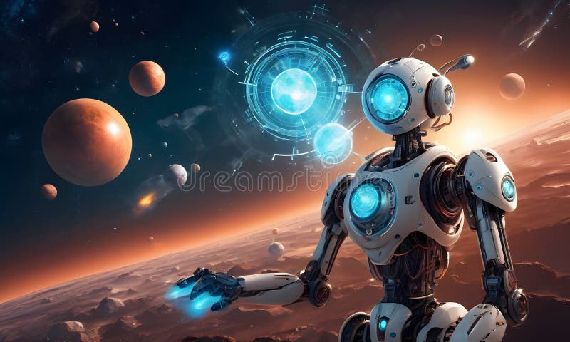Robotic Overlord Governing the Universe AI Generated Stock Image ...