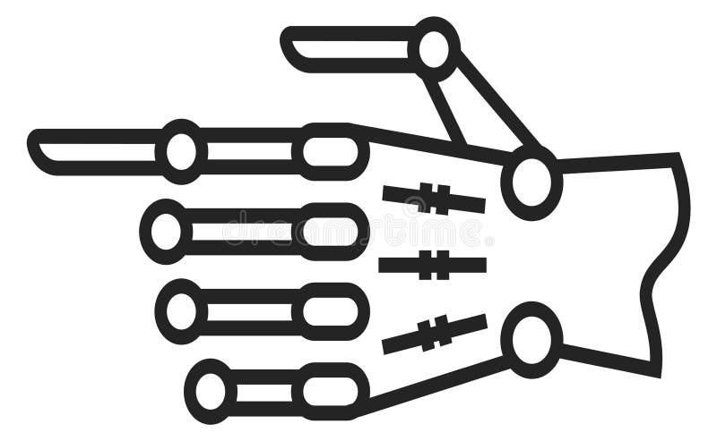 Robotic Palm Icon. Mechanic Hand Linear Symbol Stock Vector ...