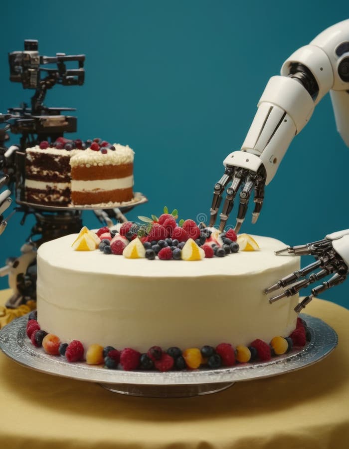 Robotic Pastry Chef Creation Stock Image - Image of strawberries ...