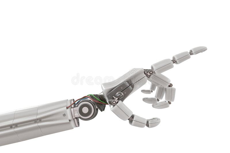 Robotic Plastic Hand on White Background. 3D Rendered Illustration ...