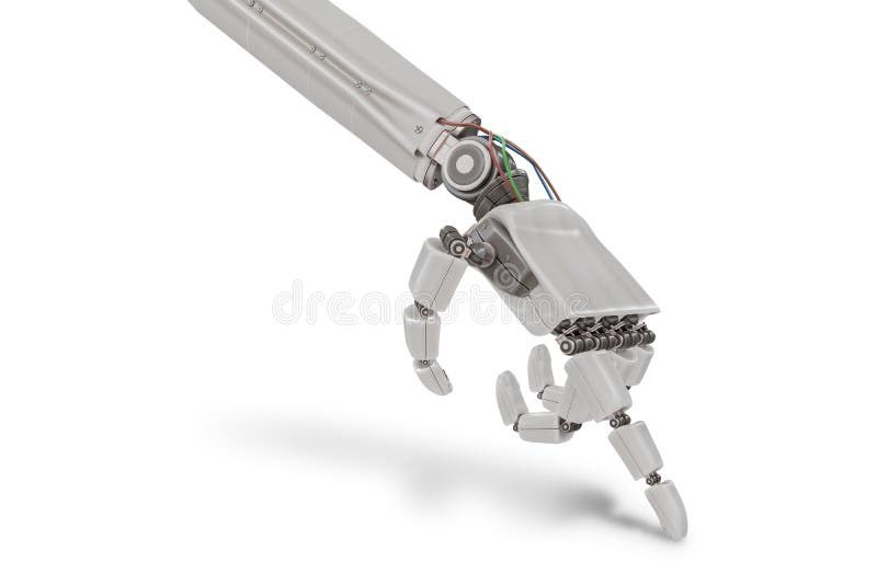 Robotic Plastic Hand on White Background. 3D Rendered Illustration ...