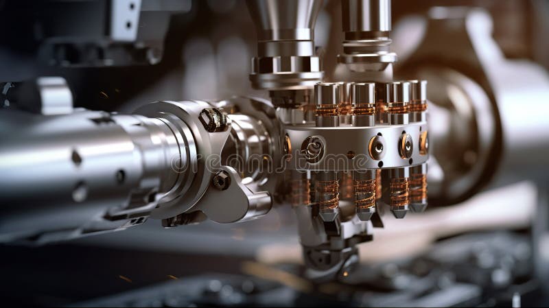 Robotic Pneumatic Piston Sucker Unit on Industrial Machine, Generative ...