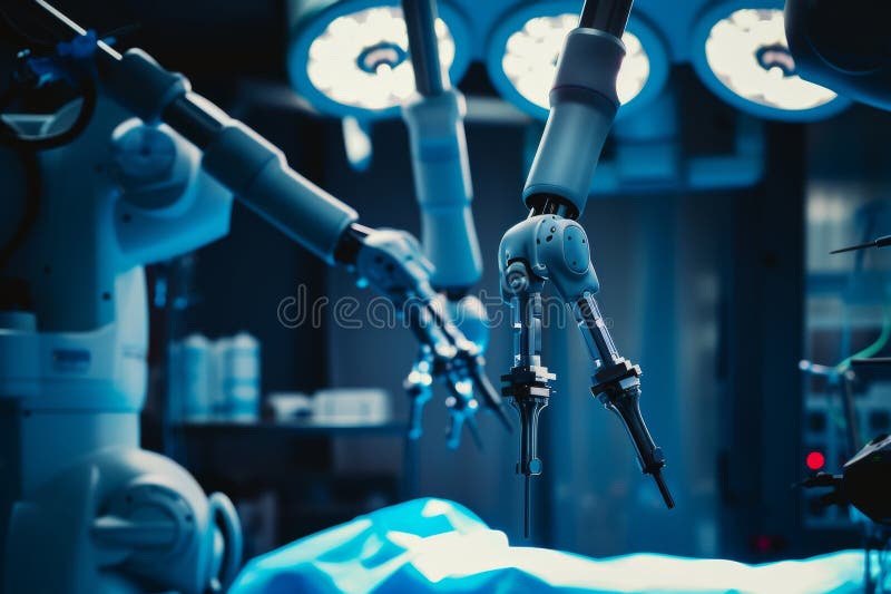 Robotic Precision in Advanced Surgery Stock Illustration - Illustration ...