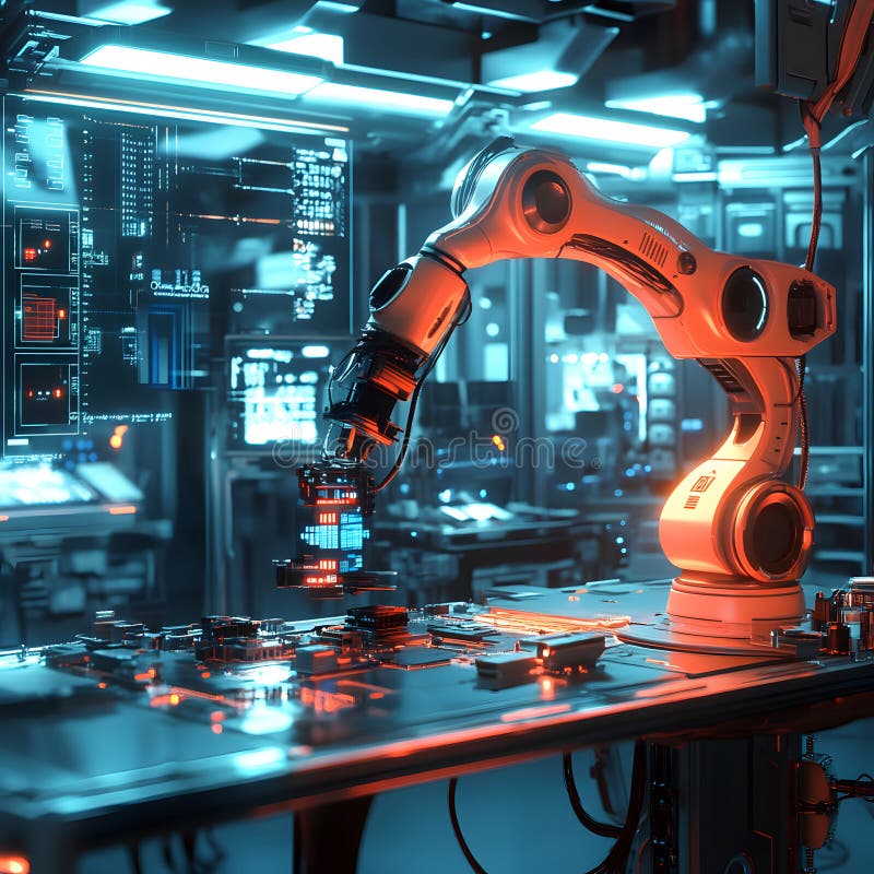 Robotic Precision: a Cutting-edge Robotic Arm Meticulously Works on ...