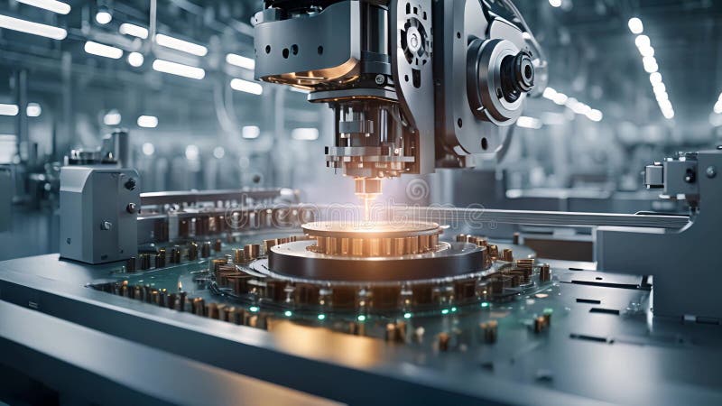 Robotic Precision Cutting Machine in Factory Uses Technology for ...