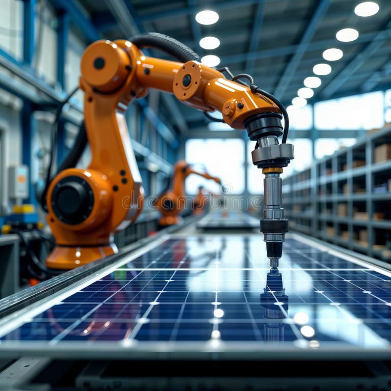 Robotic Precision: Solar Panel Assembly, Generative Ai Stock ...