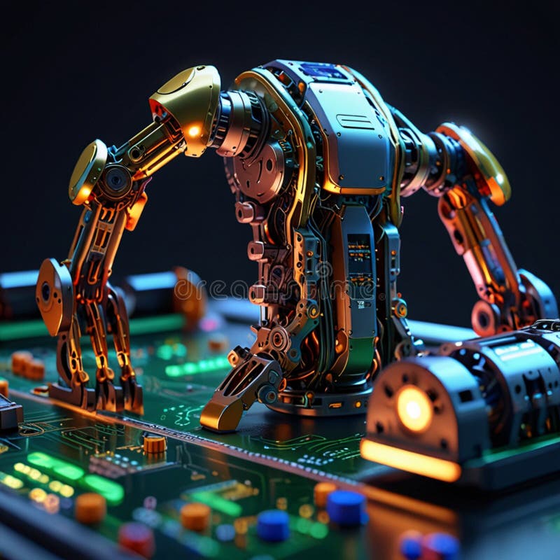 Robotic Precision in Technology Innovation Stock Illustration ...