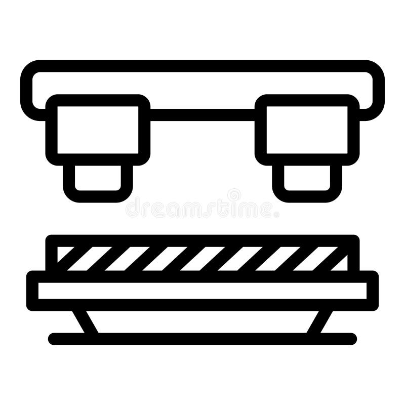 Robotic Press Machine Icon, Outline Style Stock Illustration ...