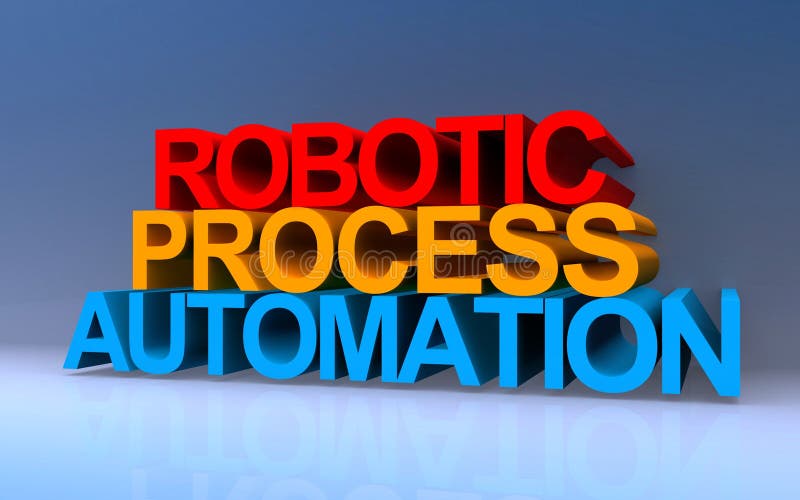 Robotic Process Automation on Blue Stock Illustration - Illustration of ...