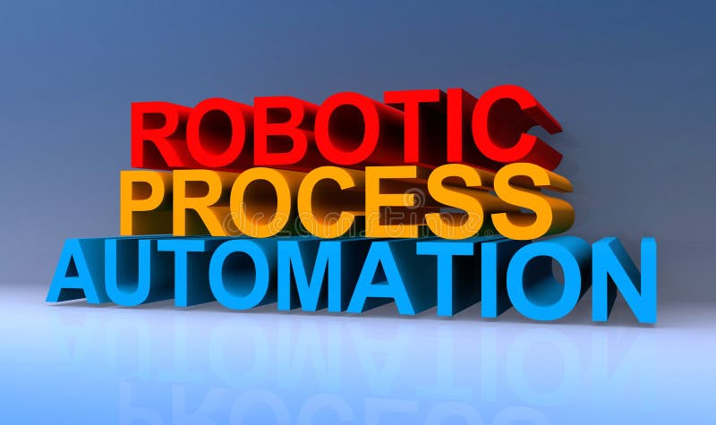 Robotic Process Automation On Blue Stock Illustration Illustration Of