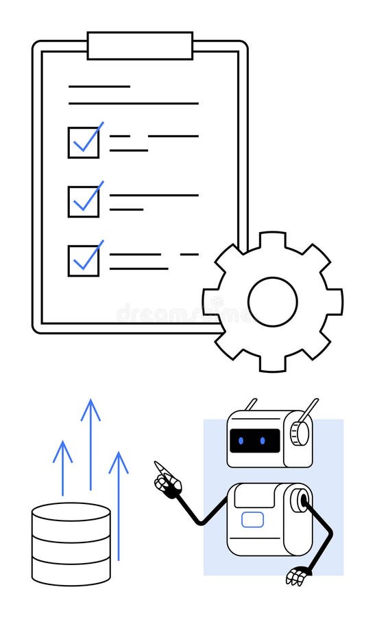 Robotic Process Automation with Checklists, Gear, Database, and Robot ...