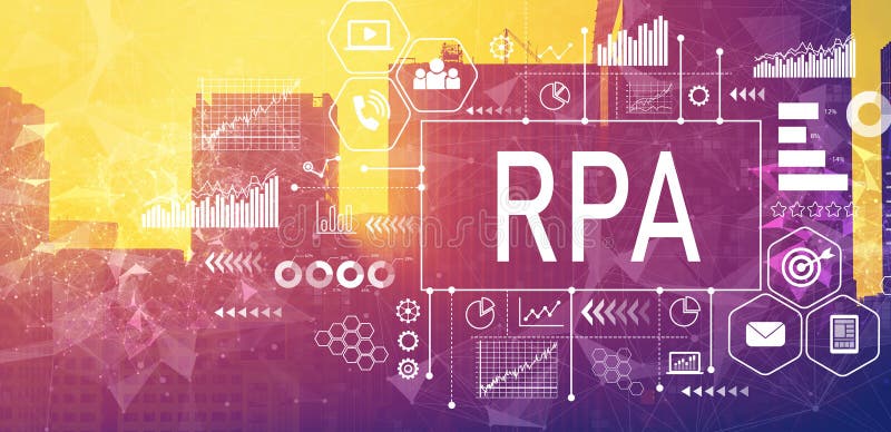 Robotic Process Automation Concept with Downtown San Francisco Stock ...