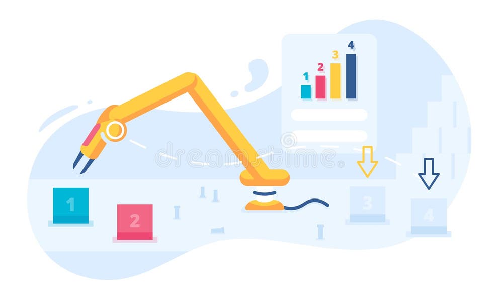 Robotic Process Automation Concept Illustration with a Robot Stock ...