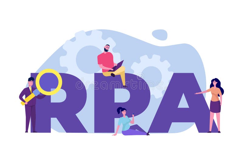 Robotic Process Automation Concept. Micro Around People RPA Inscription ...