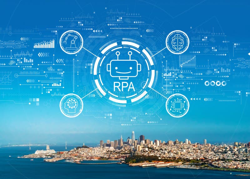 Robotic Process Automation Concept with San Francisco Stock Photo ...