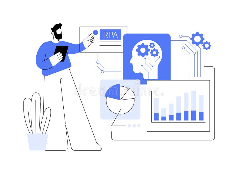 Robotic Process Automation Isolated Cartoon Vector Illustrations. Stock ...