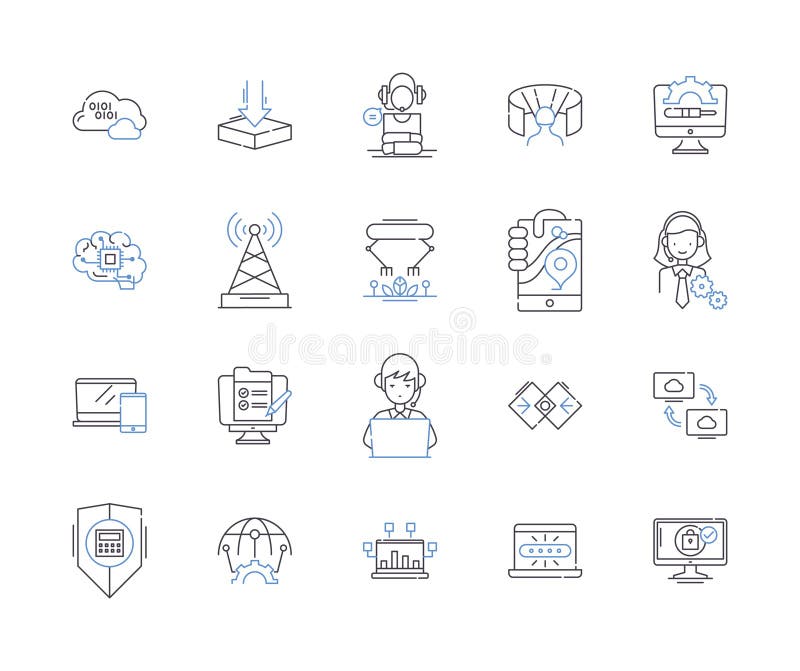 Robotic Process Automation Outline Icons Collection Robotics Process
