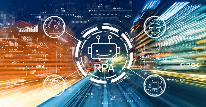 Robotic Process Automation Theme with High Speed Motion Blur Stock ...