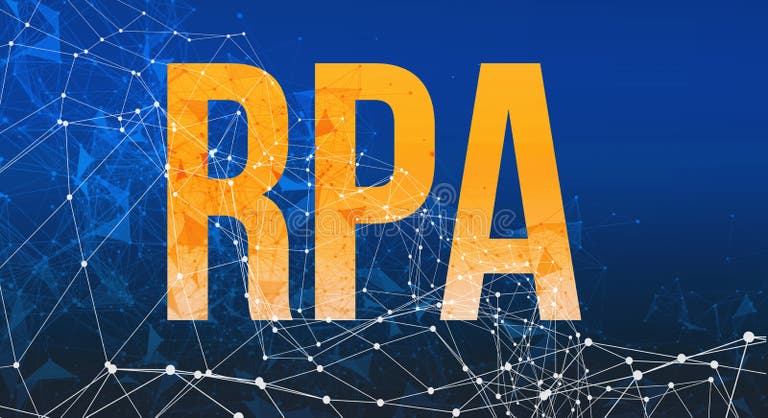 Robotic Process Automation Theme with Abstract Network Lines Stock ...