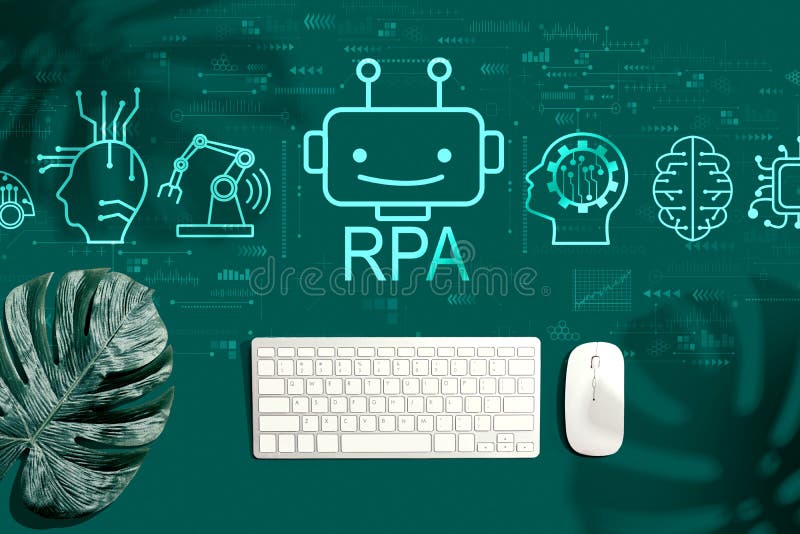 RPA Robotic Process Automation System. Artificial Intelligence Concept ...