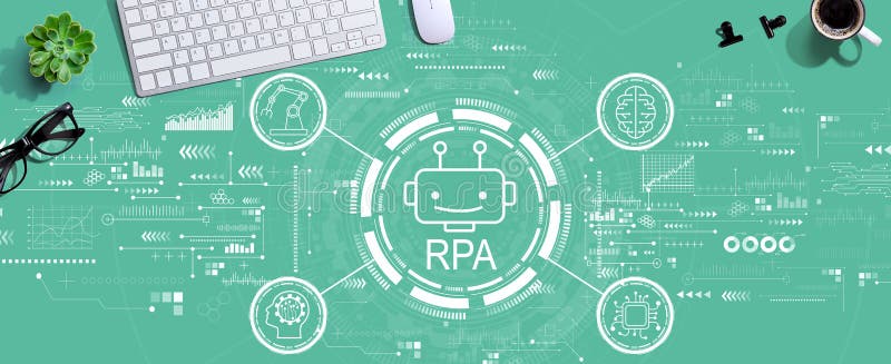 Robotic Process Automation Theme with a Computer Keyboard Stock Image ...